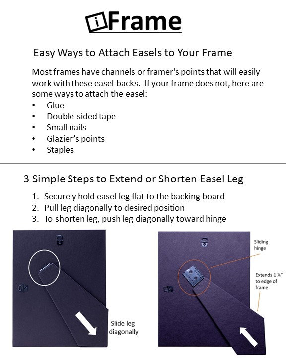 Adjustable DIY Easel Backs 5 X 7 Solid Black Cardboard Back Fits Most ...