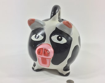 Ceramic Cow Coin Bank - Etsy