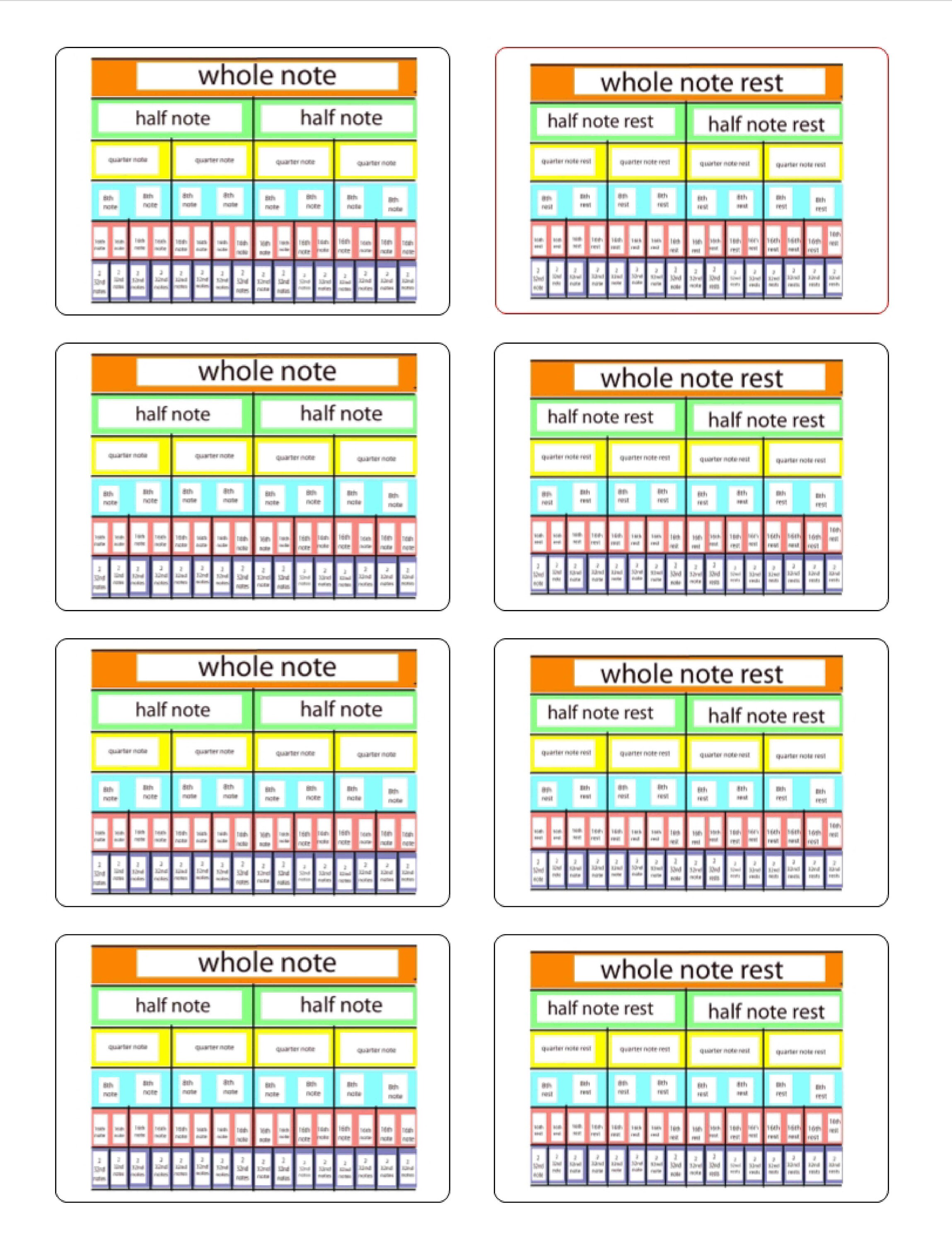 Hierarchy of Musical Notes and Rests - Symbols Series - Etsy