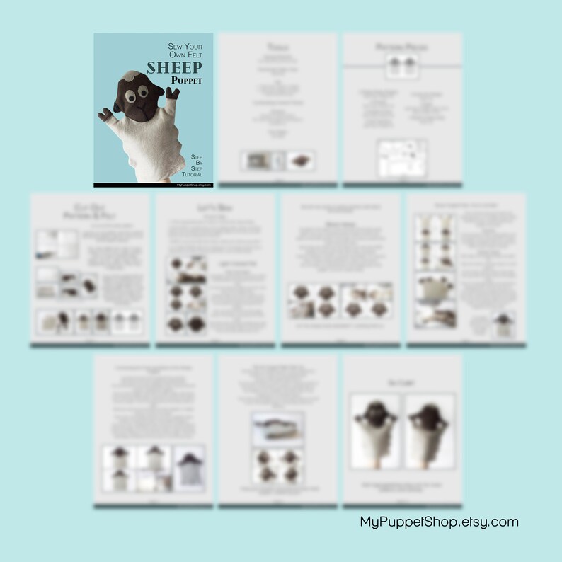 Sheep puppet pattern pdf beginner sewing project for kids | Etsy