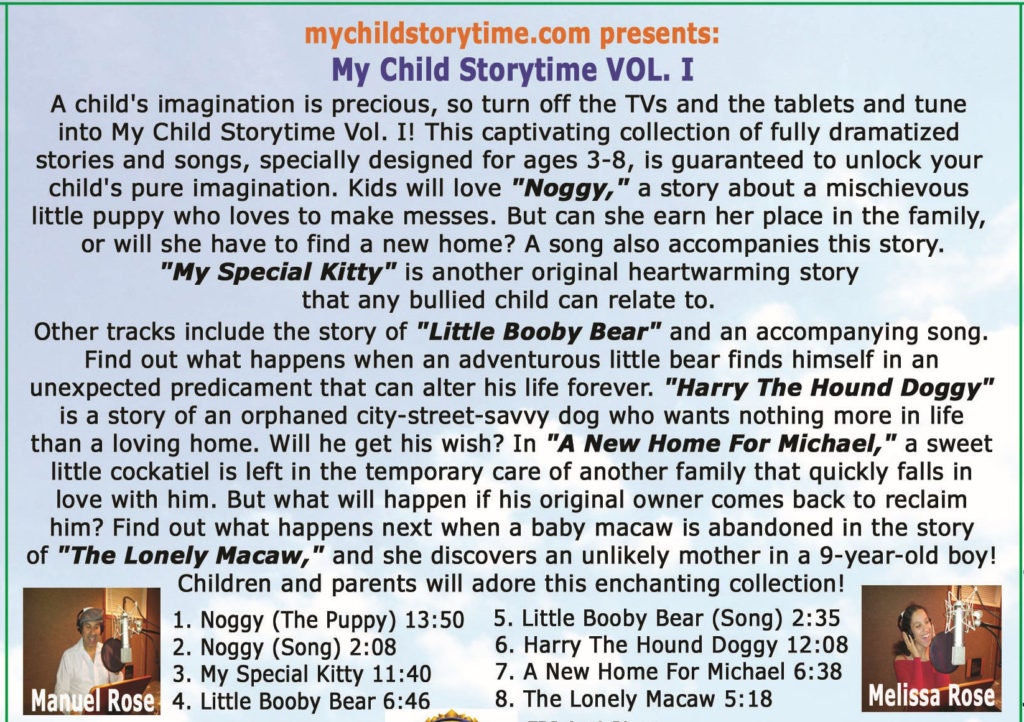 Children's My Child Storytime VOL. 1 Stories & Songs for Children on CD ...