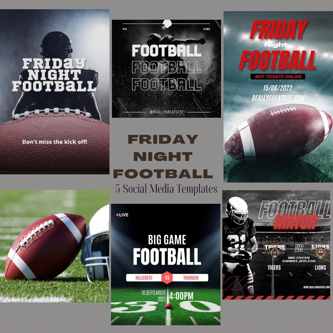 Editable Football Bundle Set of 5 PDF Templates for Football football ...