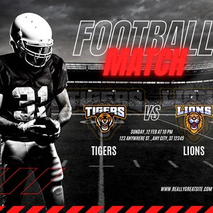 Editable Football Bundle Set of 5 PDF Templates for Football football ...