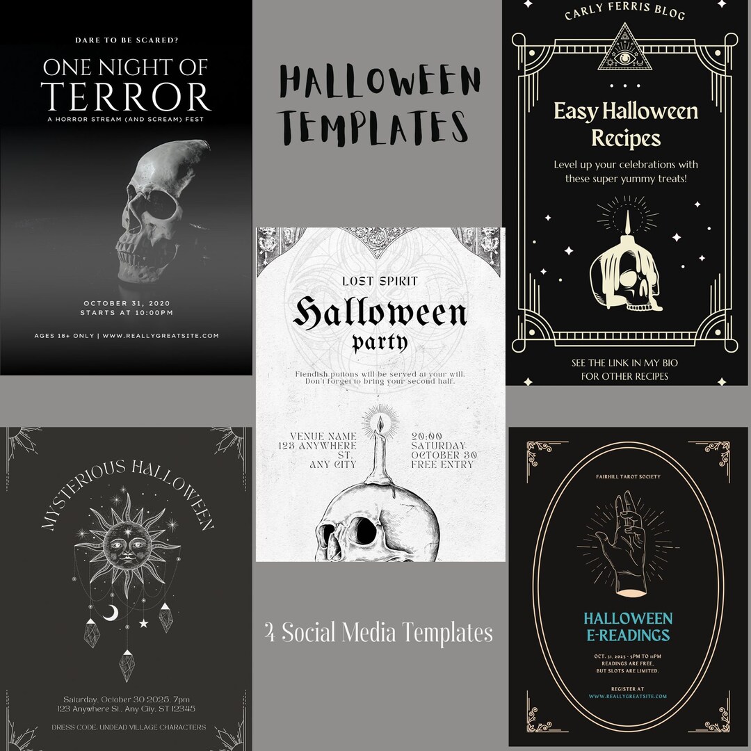 Halloween Flyer/invite Image Bundle Halloween Flyer Halloween Invites ...