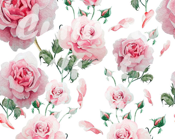 Digital Paper Floral Printable Rose Printable Paper Instant - Etsy