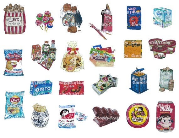 Instant Download Snacks Printable Snacks Digital Collage - Etsy