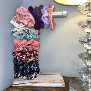 Farmhouse Style Scrunchie Stand, Scrunchie Organizer, Scrunchie Storage ...