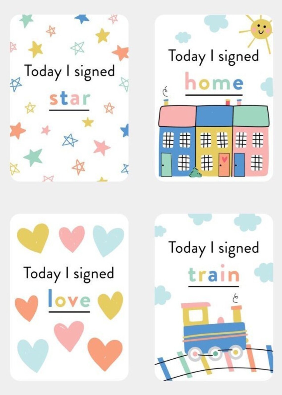 Baby Sign Language Milestone Cards, BSL, Makaton Eco-friendly Print - Etsy