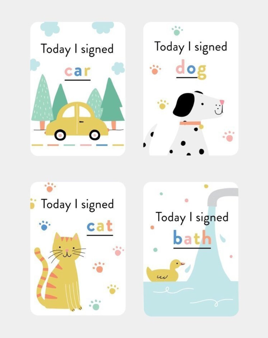 Baby Sign Language Milestone Cards, BSL, Makaton Eco-friendly Print - Etsy
