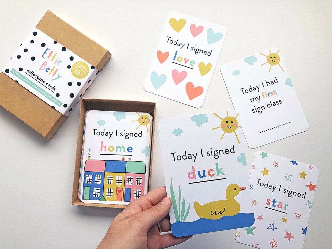 Baby Sign Language Milestone Cards, BSL, Makaton Eco-friendly Print - Etsy