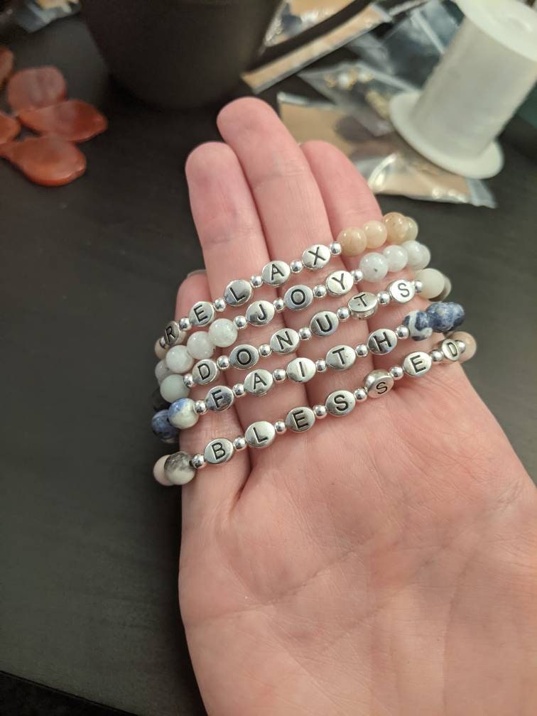 Word Bracelets, Positive Bracelets, Positive Affirmations, Sentimental ...