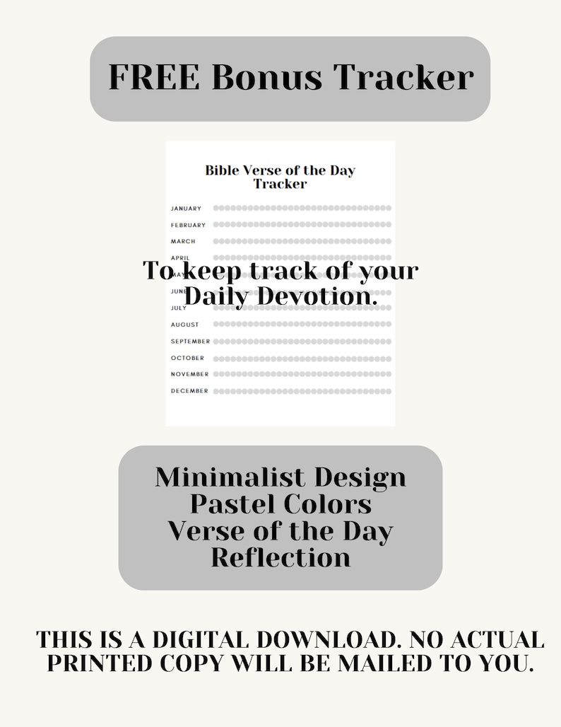 Digital Download Bible Verse of the Day Daily Devotion Daily Tracker ...