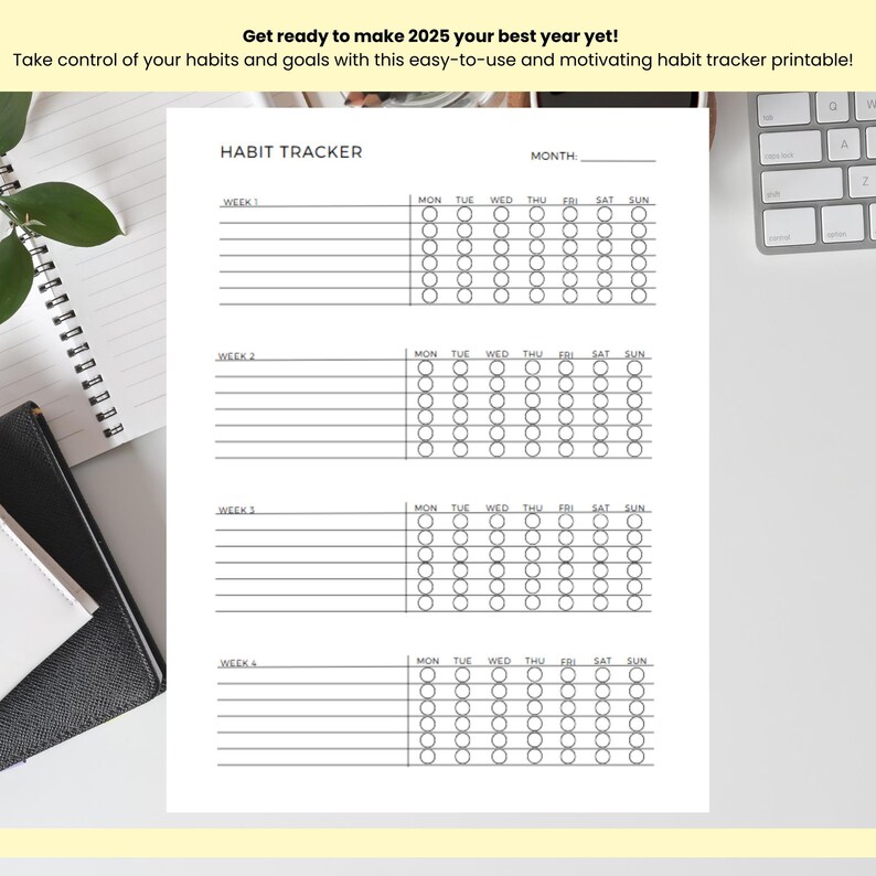 Monthly Habit Tracker Printable, Habit Tracker Template , Routine ...
