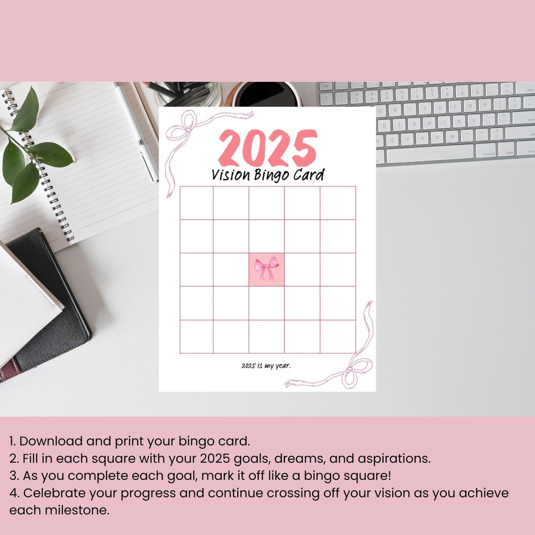 2025 Vision Bingo Card - Fun Goal-setting & Achievement Tracker | New ...
