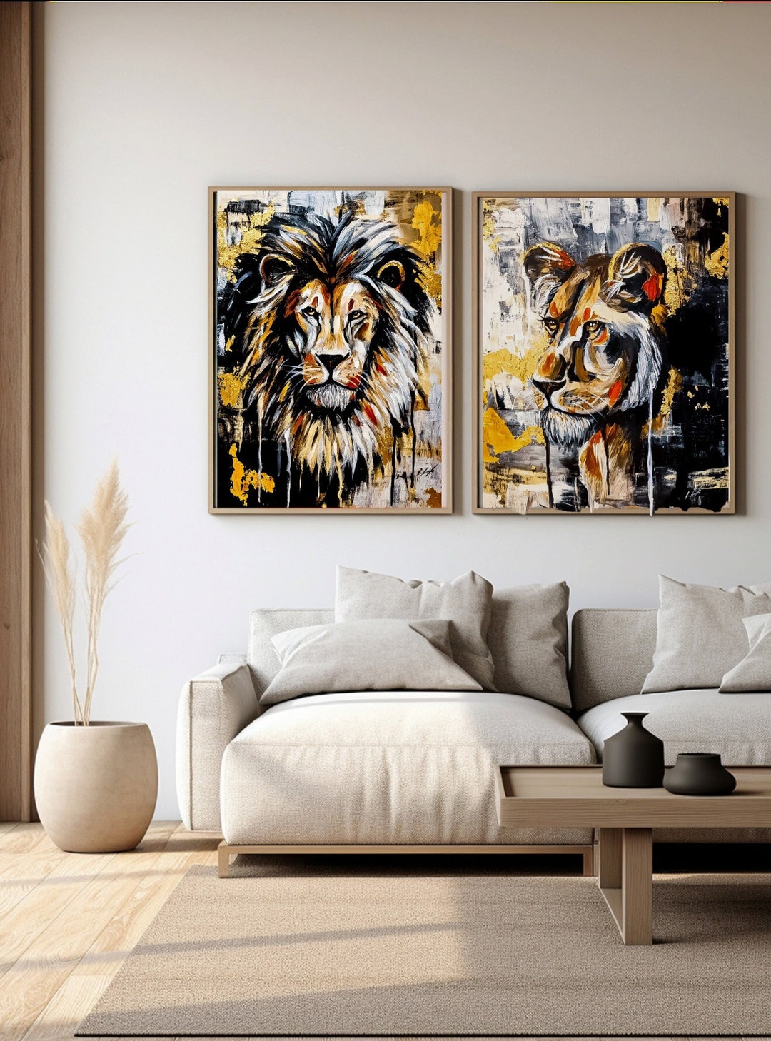 Abstract Animal Art, Lion Painting, Original Art, Printable Wall Art ...