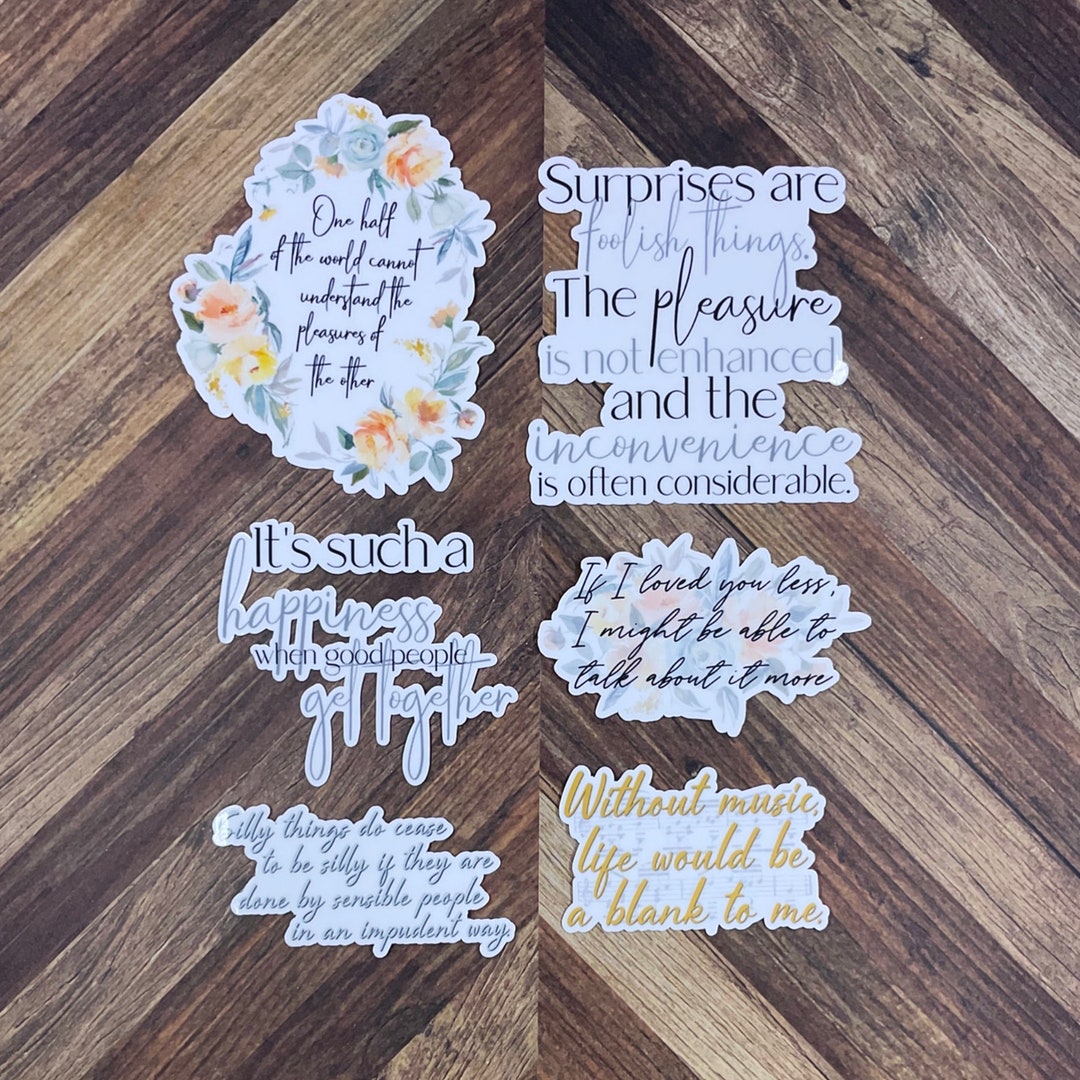 Emma Stickers Jane Austen Gifts Book Quote Jane Austen Magnets Gift for ...