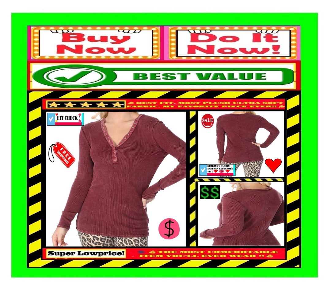 Sale Wow Bully Button JACKET Pullover Country CARDIGAN Henley Top ...