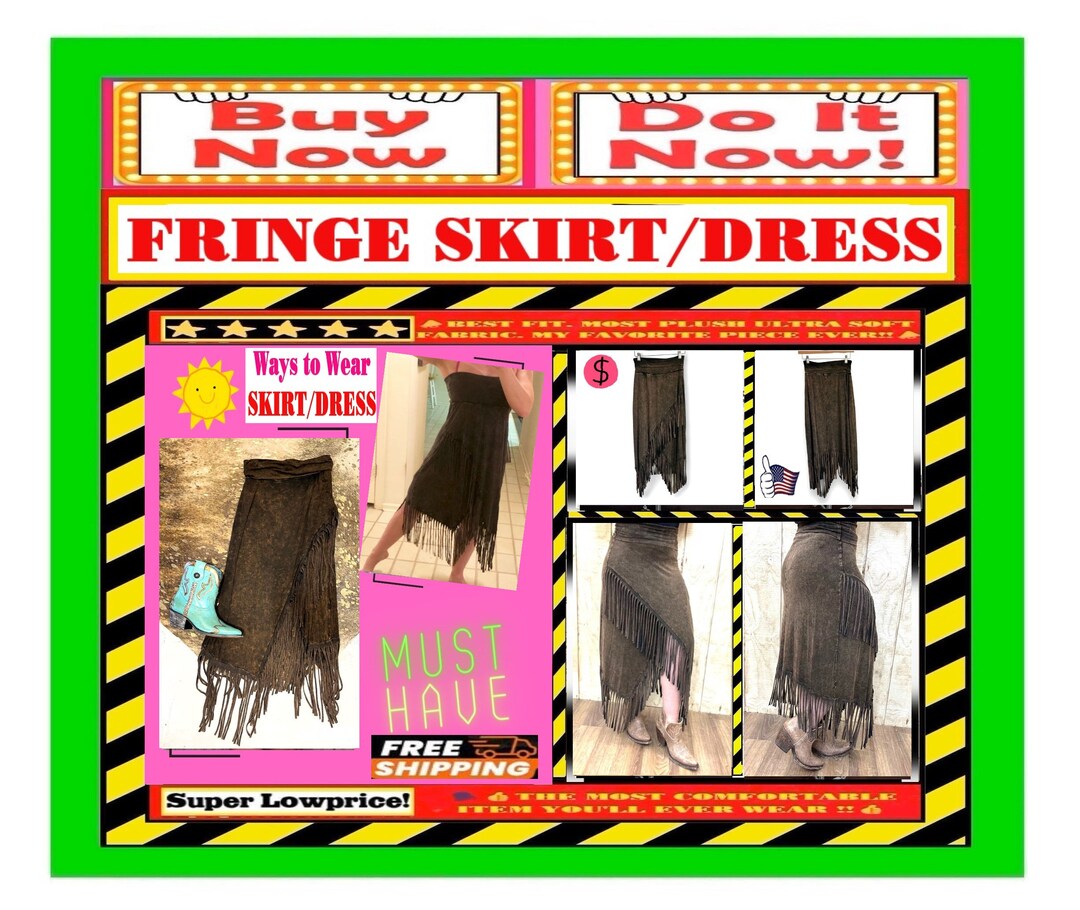 Sale Bully Fringe SKIRT/DRESS Graphic Buy Now Dress High Waist SKIRT ...