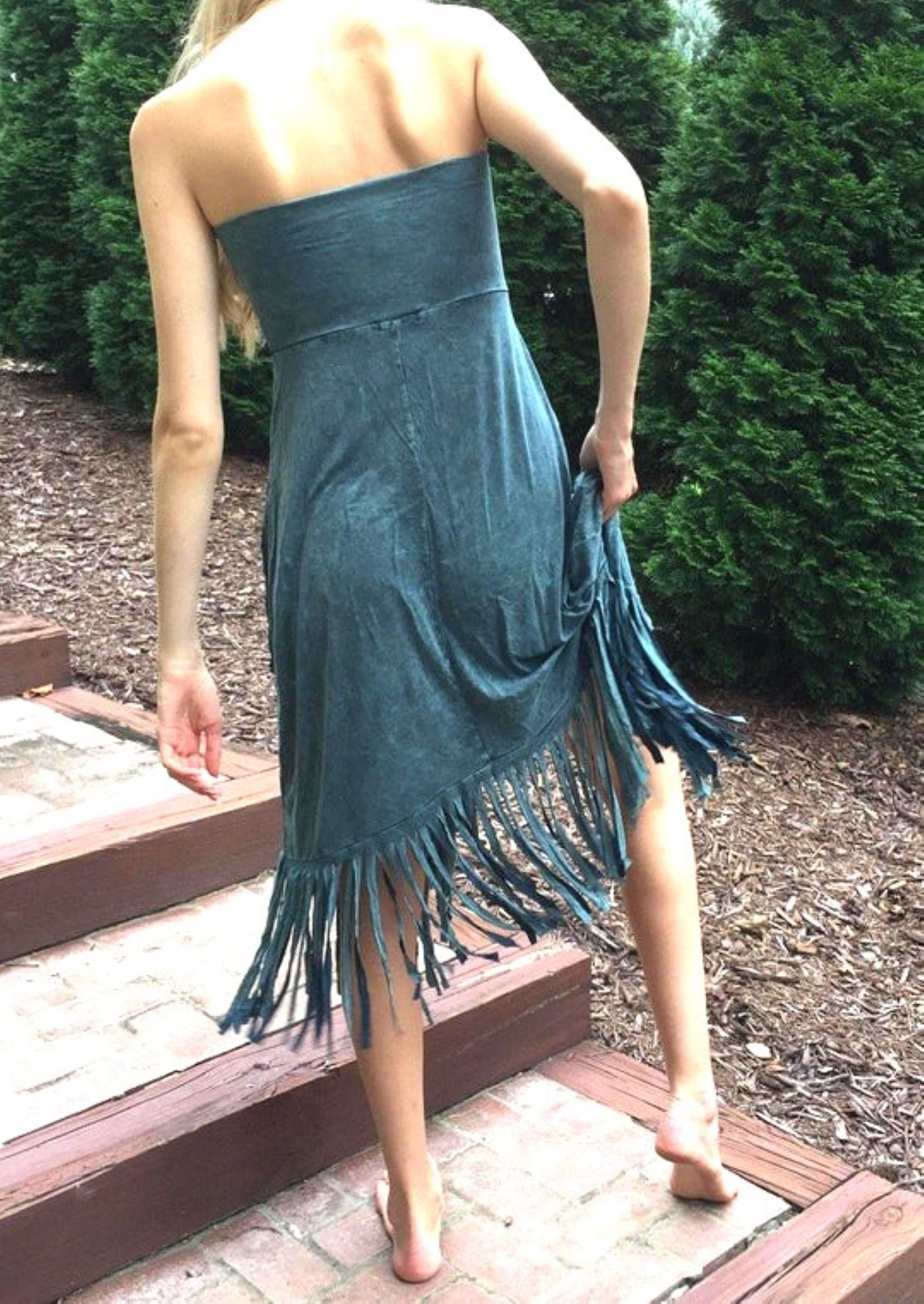 Sale Bully Fringe Designer SKIRT/DRESS Asymmetric Dress BUYNOW Tassel ...