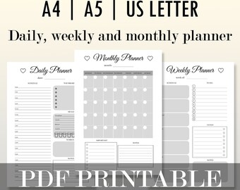 Moths Daily Weekly and Monthly Planner Set Printable A5 | Etsy