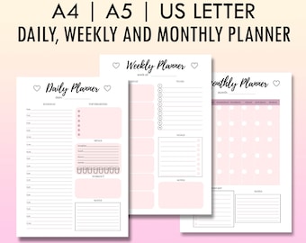 Moths Daily Weekly and Monthly Planner Set Printable A5 | Etsy