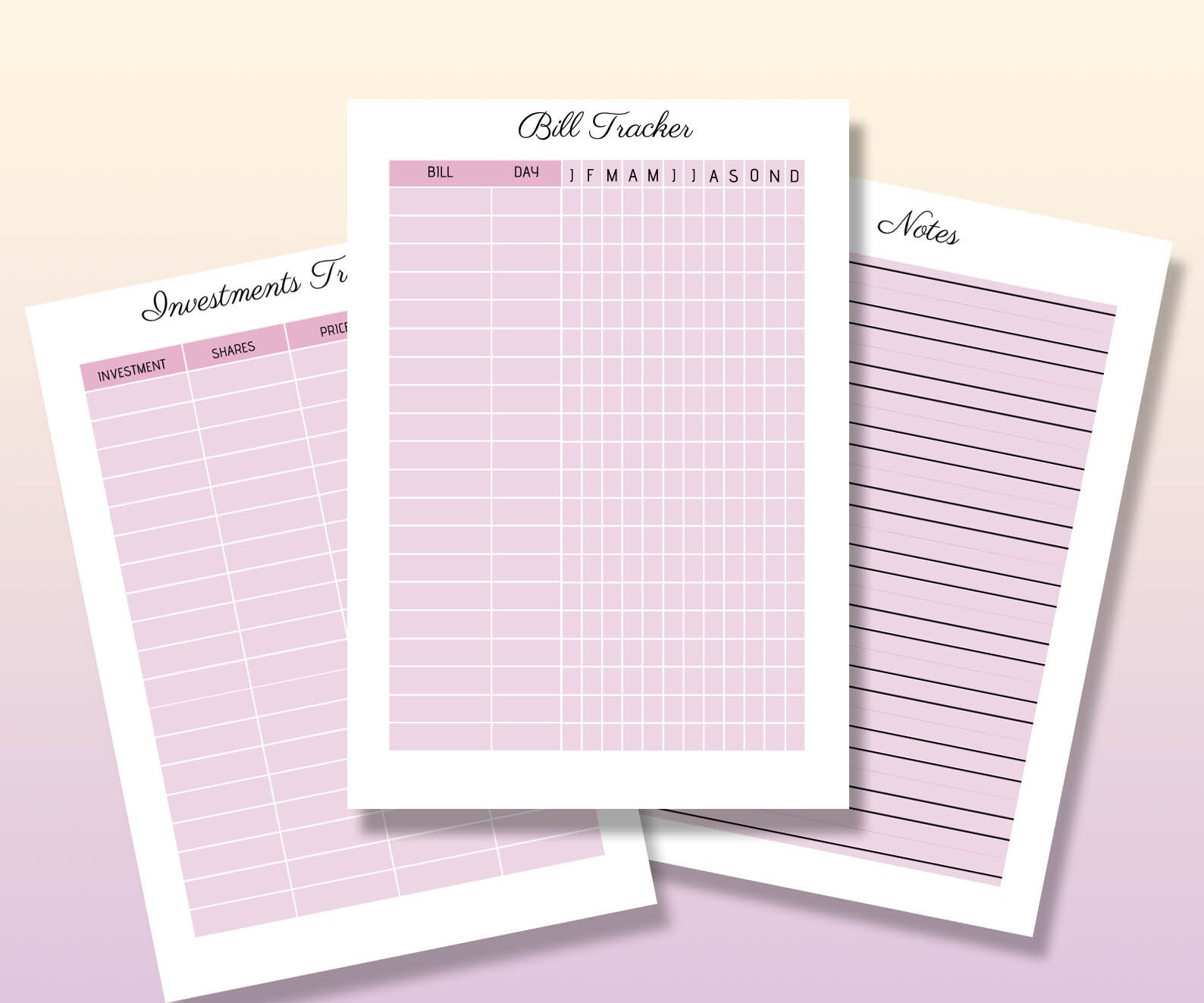 Pink Finance Planner Printable Financial Journal Budget Template ...