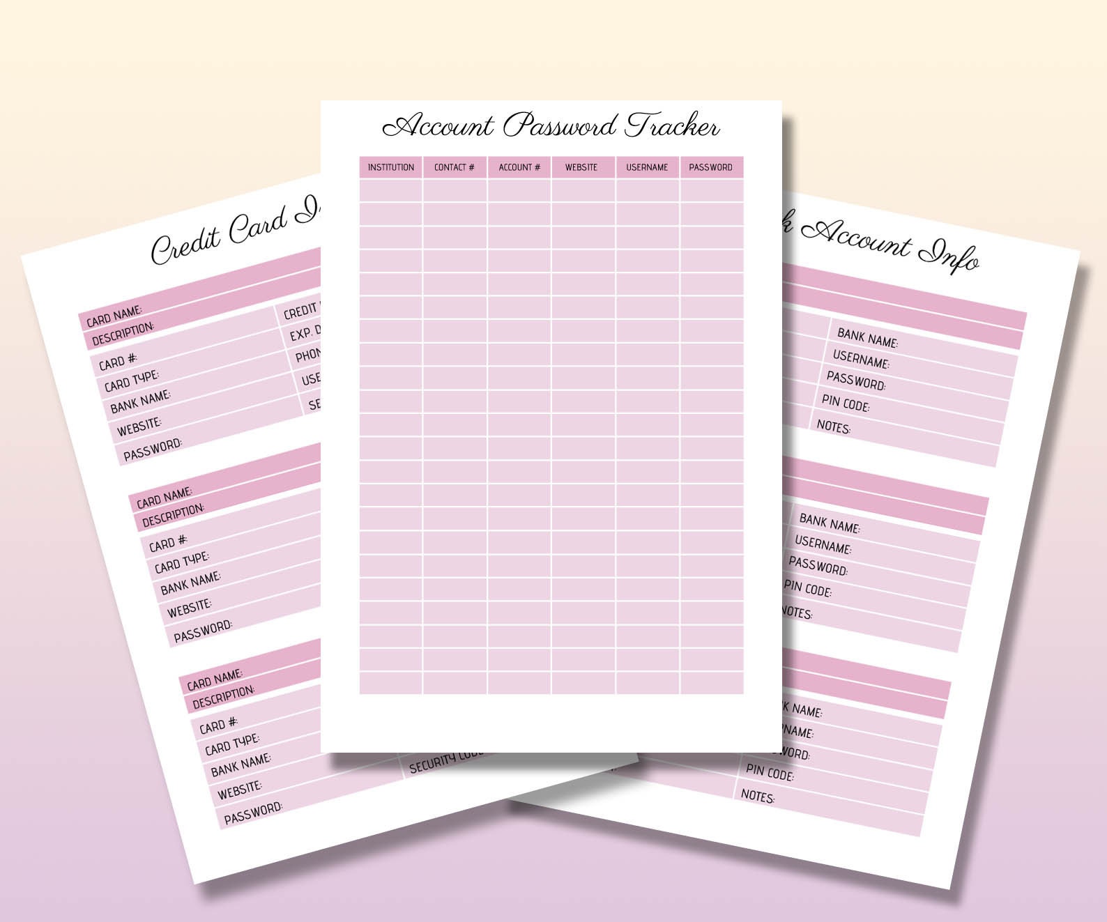 Pink Finance Planner Printable Financial Journal Budget Template ...