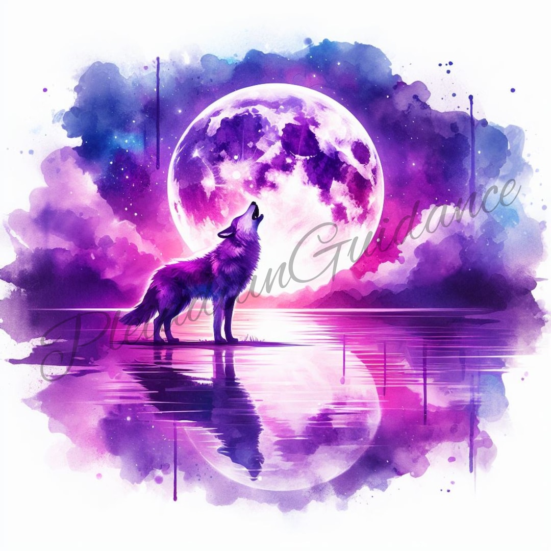 Once in a Purple Moon Wolf PNG Animal Protector Pleiadianguidance ...