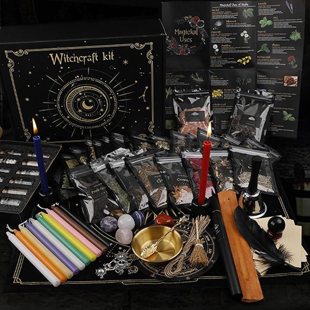 Large Witchcraft Kit 132 PCS Witch Altar Spell Kit Gifts for Her Gifts ...