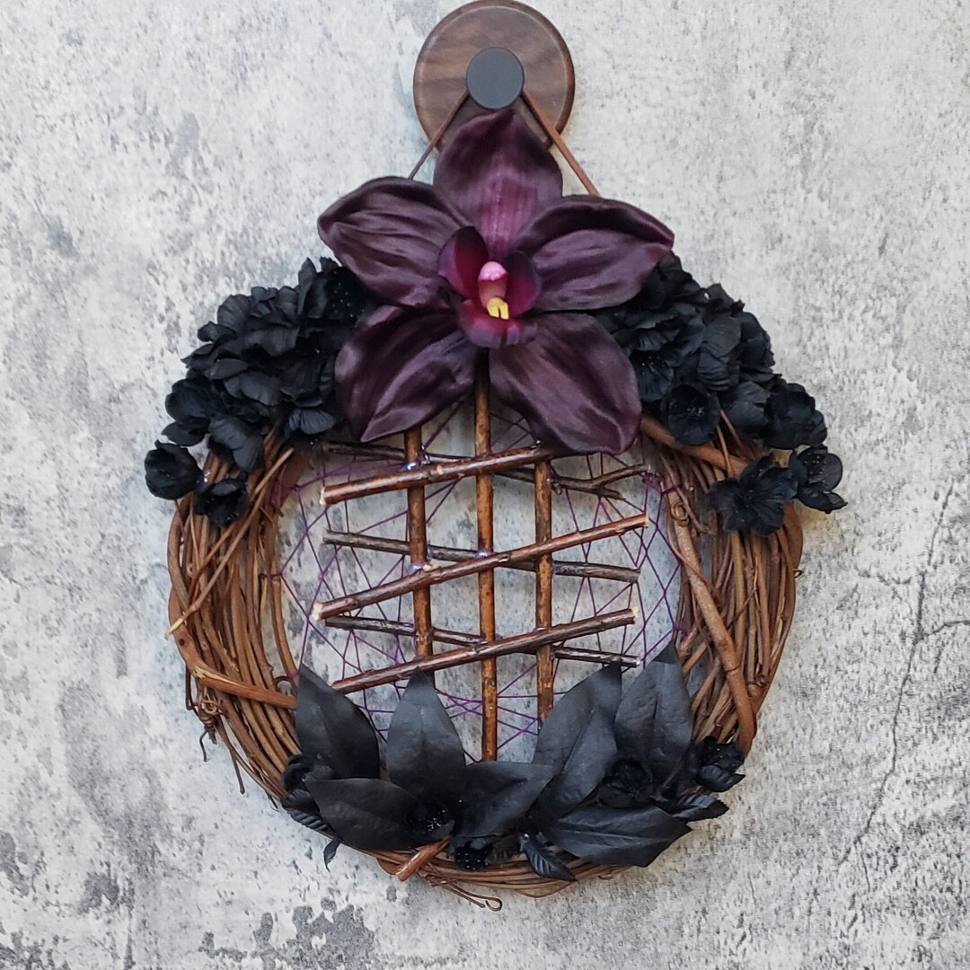 Web of Wyrd Mourning Wreath, Rune Wreath, Pagan Wreath, Norse Art ...