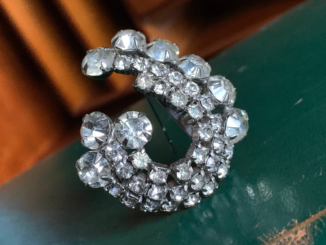 Vintage Diamanté Tidal Wave Brooch: Rhinestone Costume Jewelry - Etsy