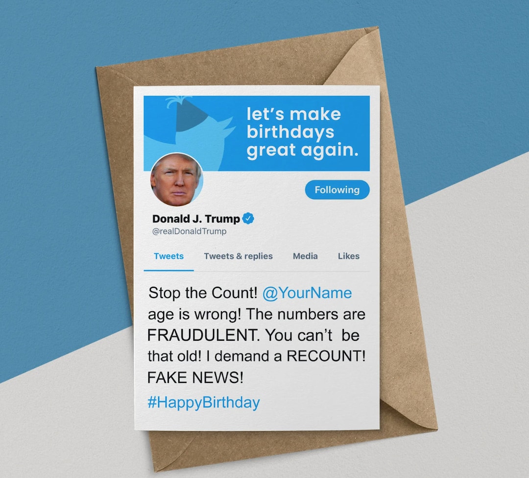 Trump Customized Happy Birthday Card PRINTED - Etsy