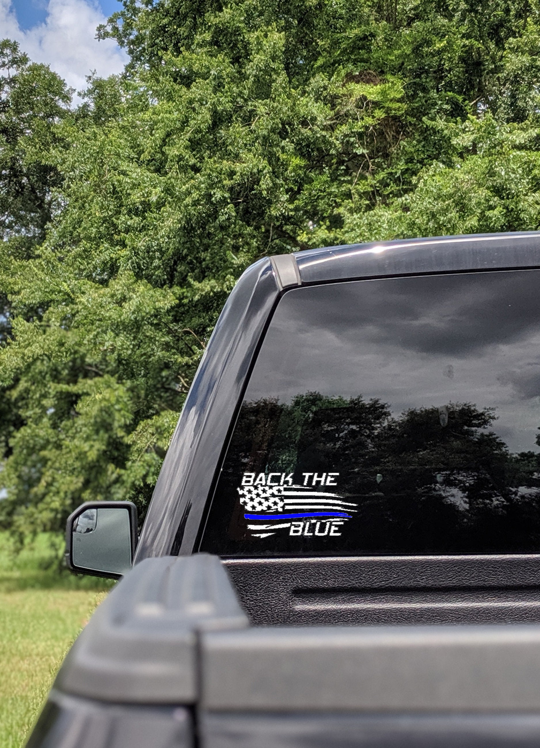 Back the Blue Thin Blue Line Car Vinyl Decal - Etsy