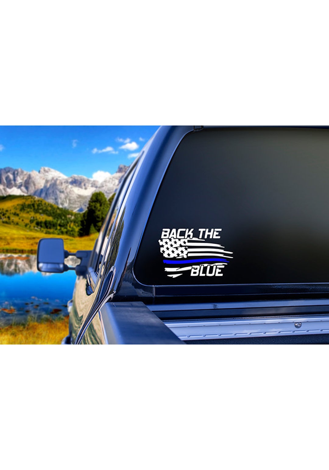 Back the Blue: Thin Blue Line Car Vinyl Decal - Etsy
