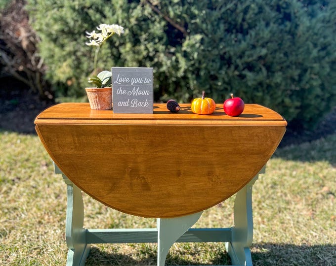 Refinished Solid Wood Drop-leaf Table - Etsy