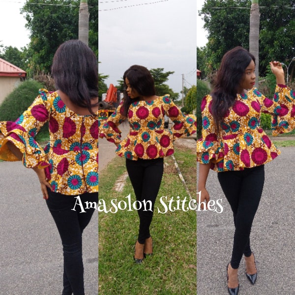 Ankara Peplum Top - Etsy