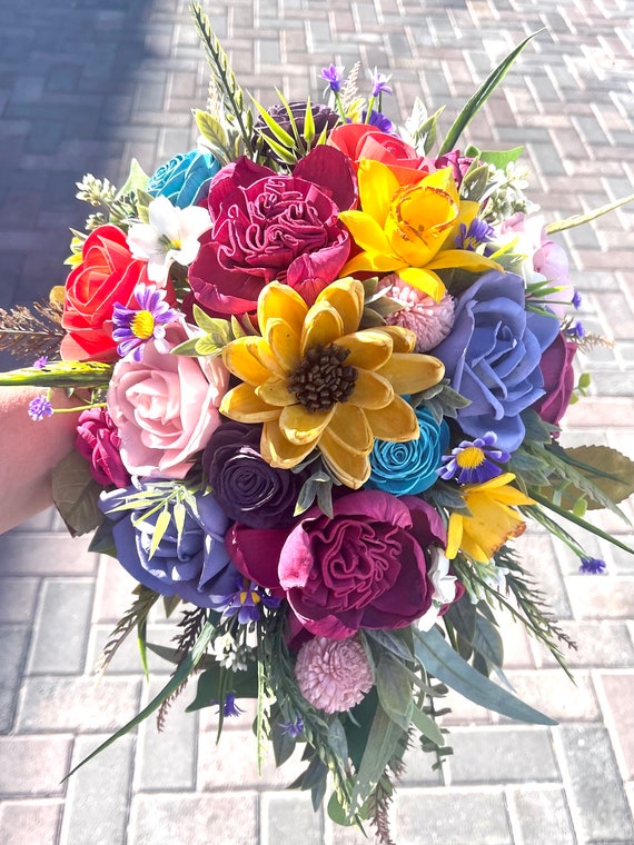Multi Colored Wedding Bouquets Weddings Bright Flowers — Bloomery