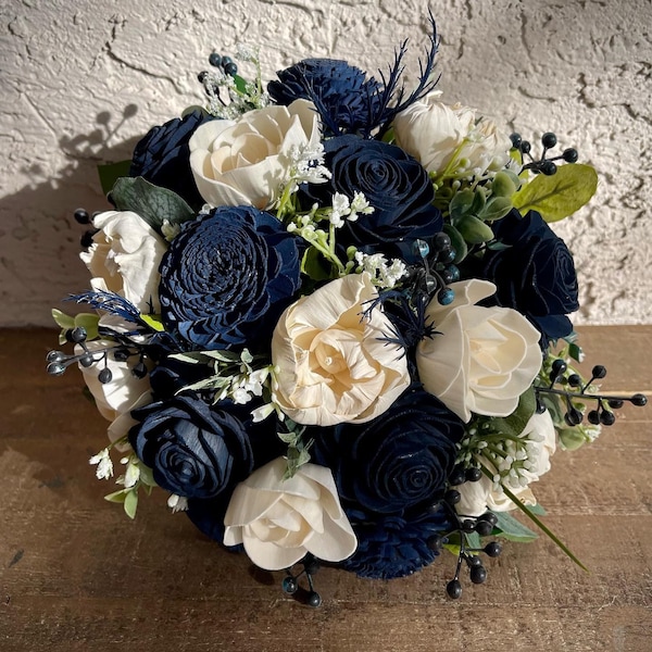 Navy Blue and Ivory - Etsy