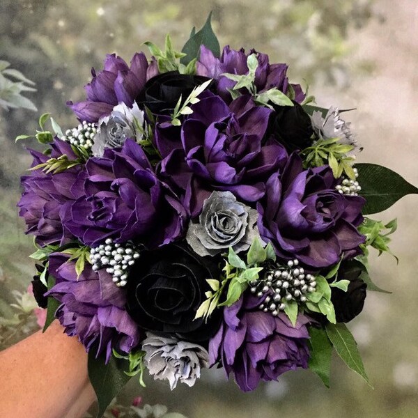 Black Bridal Bouquet - Etsy
