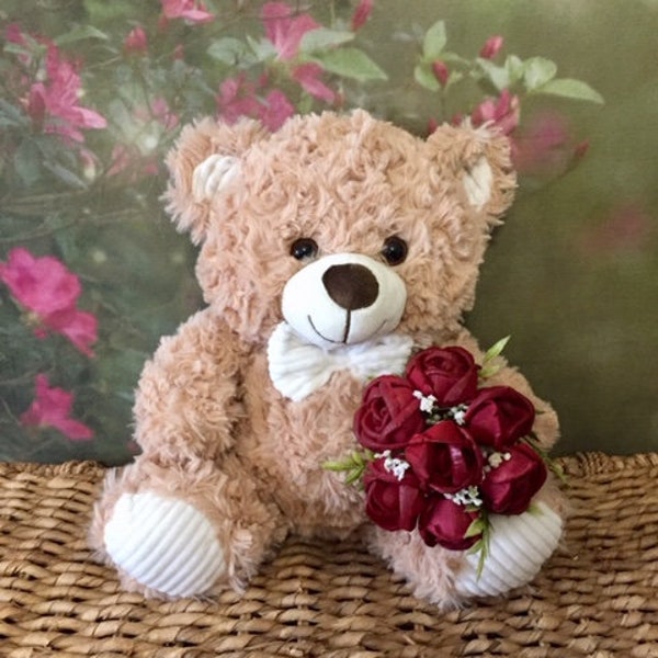 Rose Teddy Bear - Etsy