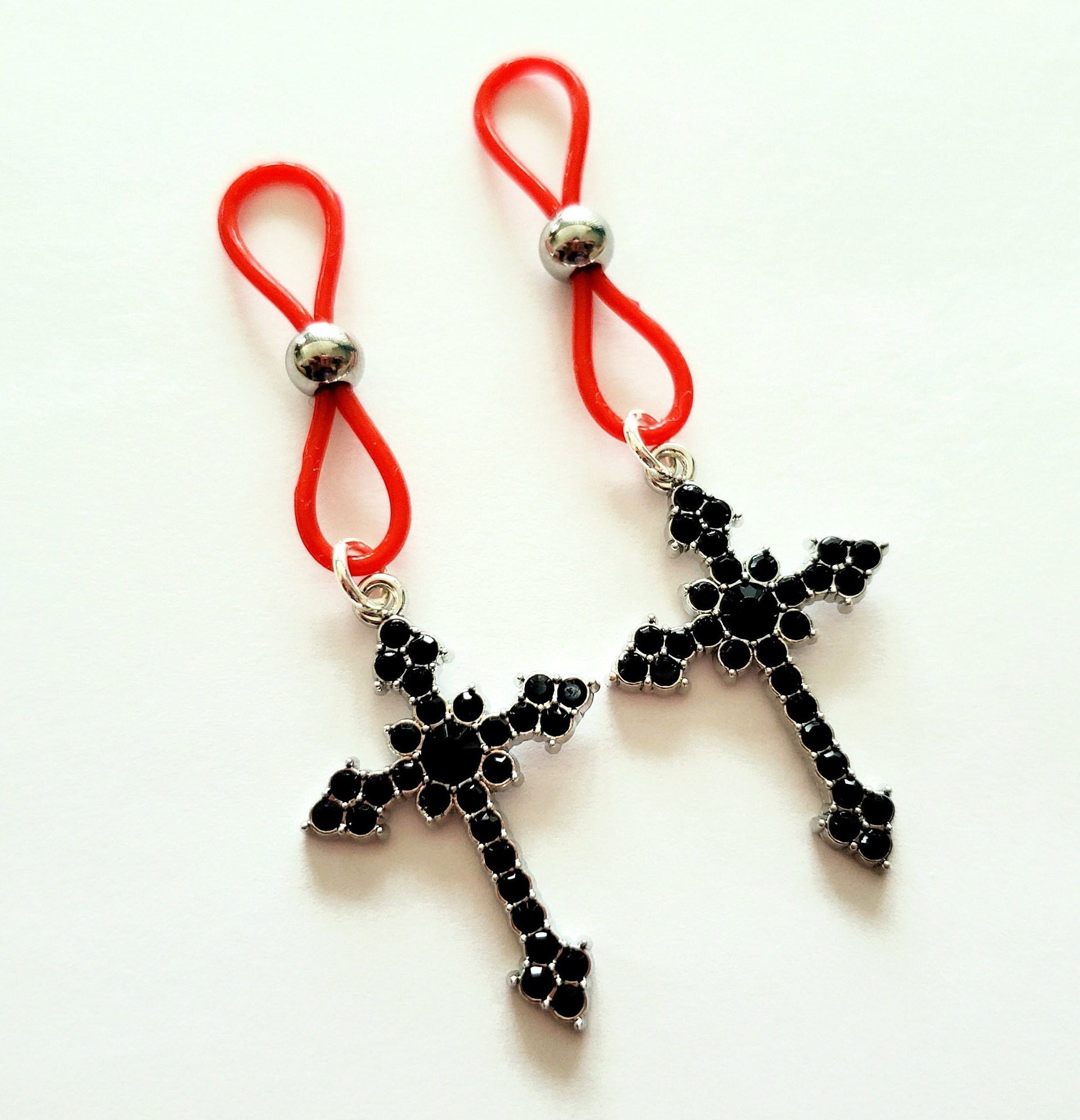 Gothic Cross Nipple Noose, Fake Nipple Rings, Nipple Jewelry - Etsy