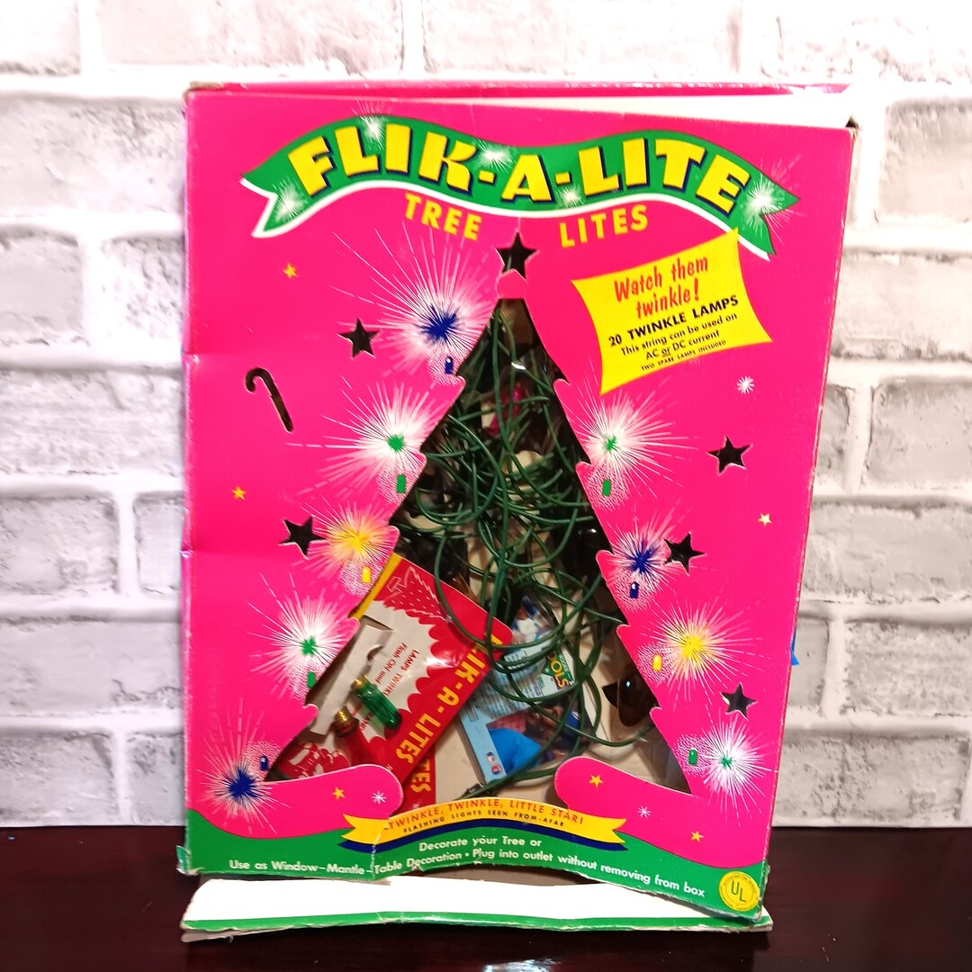 Flik-a-lite Vintage Christmas 1956 Tree Twinkle Lights Bright Box ...