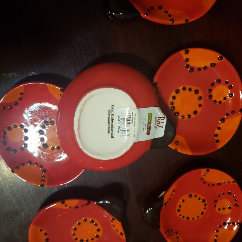Ladybug Snack Plates: Set of 7 Ceramic Appetizer Dishes - Etsy