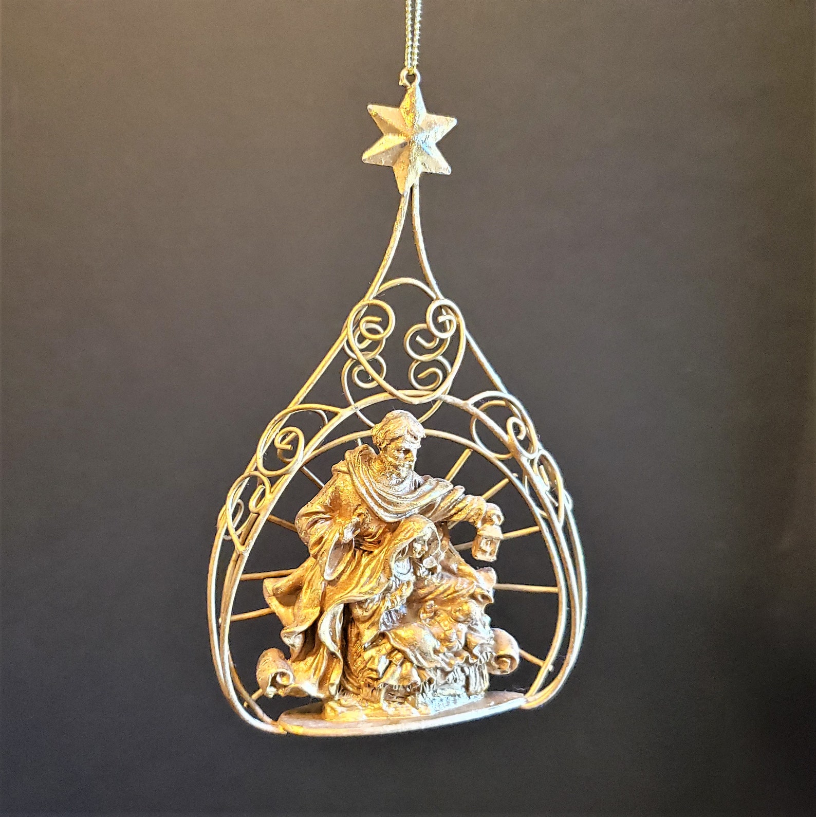 Nativity Brass Wire Heavy 3D Creche Scene Mary Joseph Jesus | Etsy