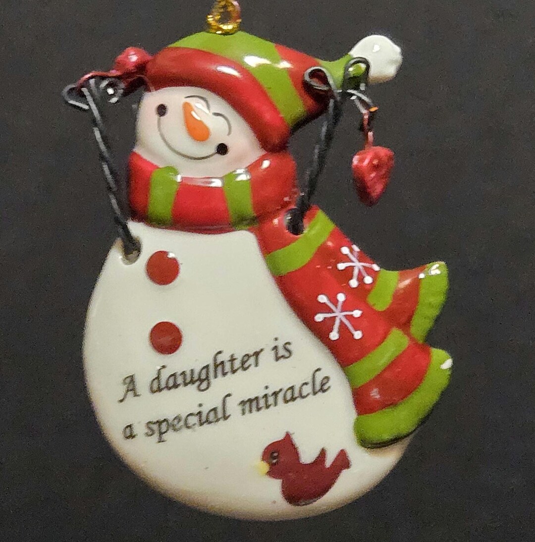 My Daughter is a Special Miracle Merry Christmas Snowman Ornament ...