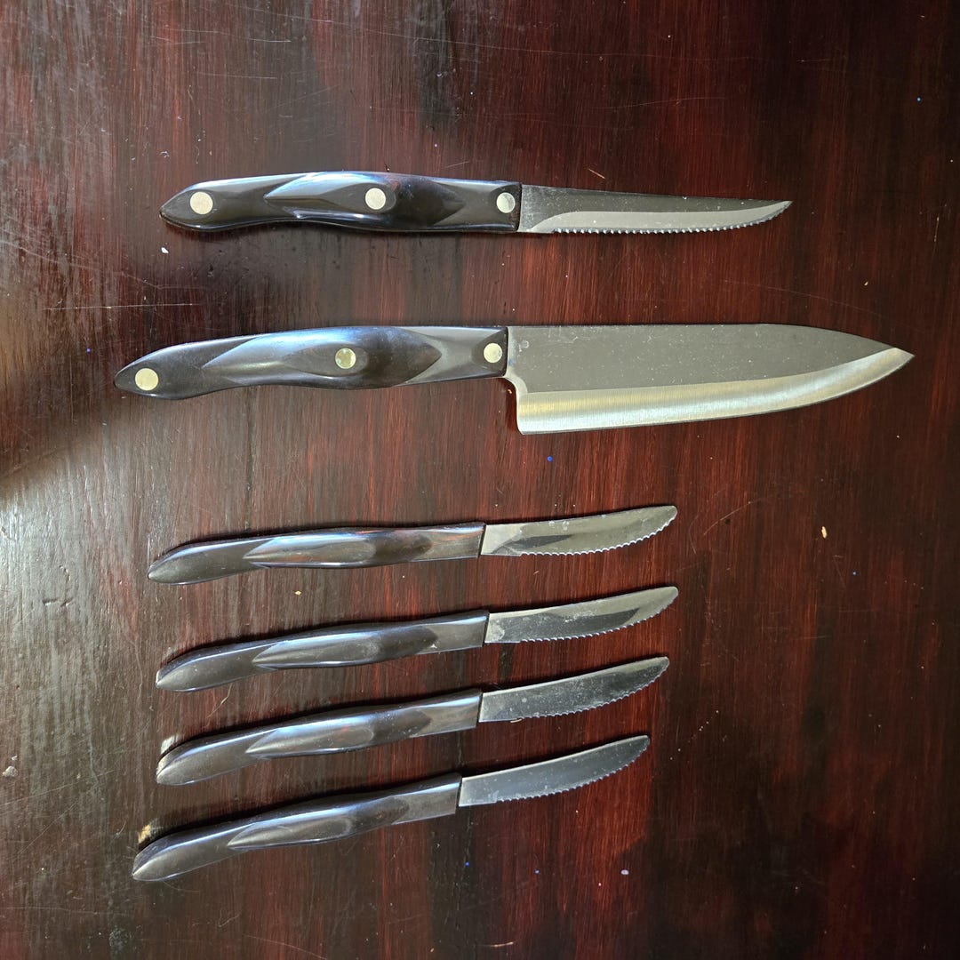 CUTCO 6 Vintage Knife Set Brown Handle USA Steak Chef Carving EUC - Etsy