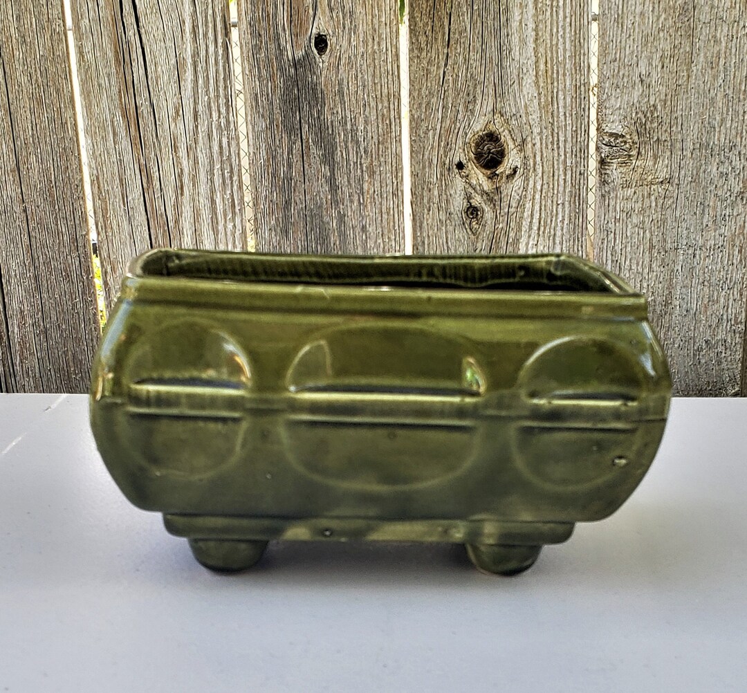 Cookson Pottery Green Footed Planter With Flower Frog CP 556 USA ...