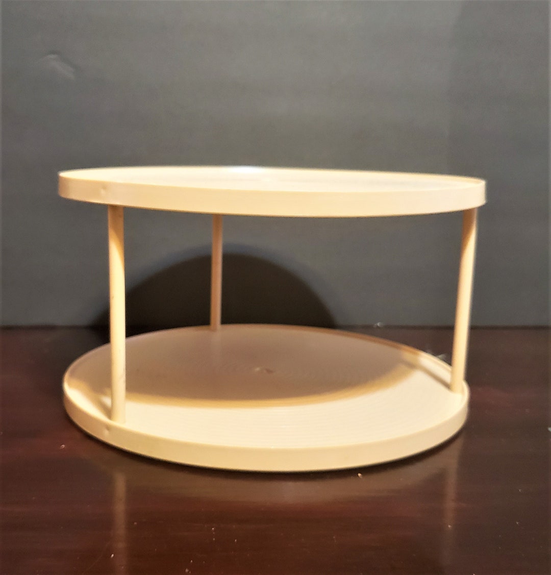 Vtg Rubbermaid 2 Tier 11" Lazy Susan Turntable Almond Spice Rack ...