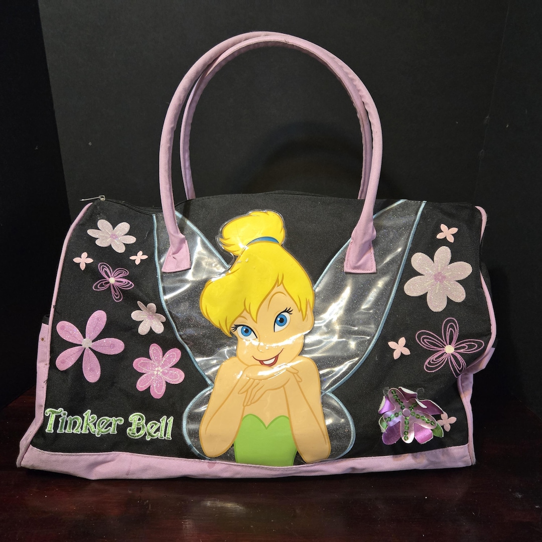 Disney Tinkerbell Bag Zip "tink" Tote Duffle Bag Vinyl Canvas Travel Park - Etsy