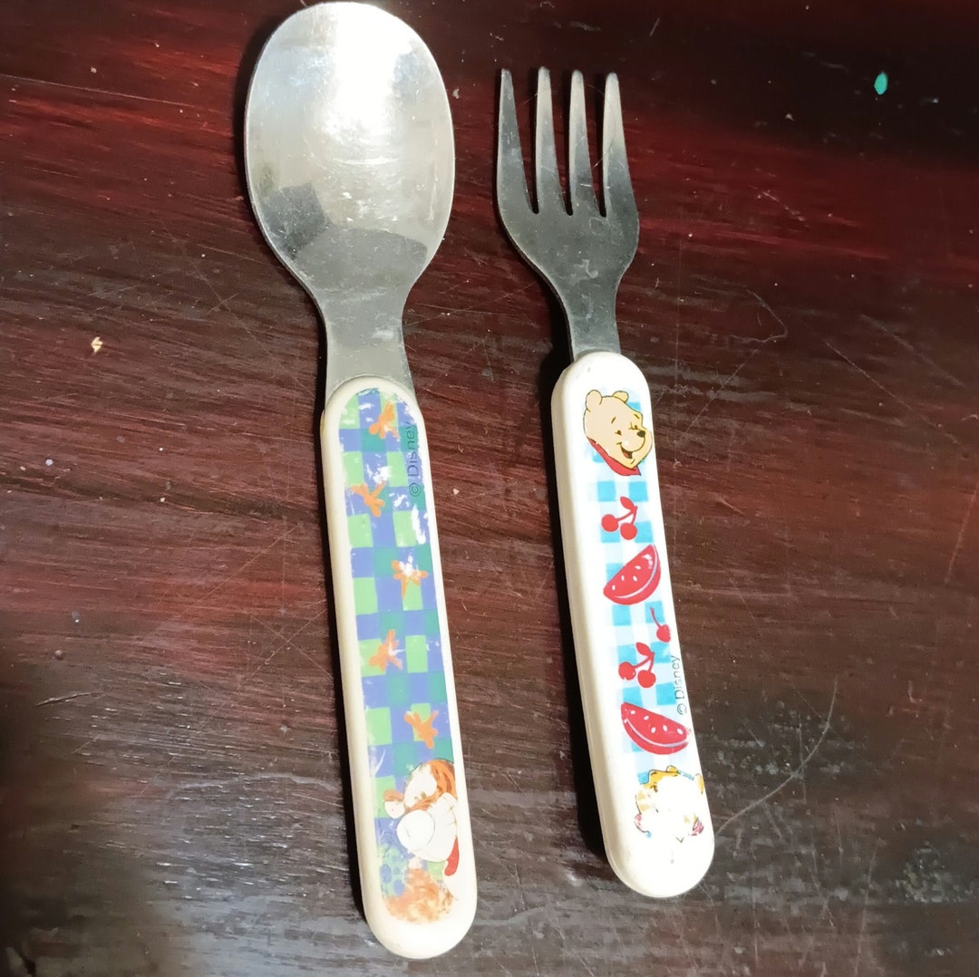 The First Years Disney Pooh and Tigger Easy-grasp Fork Spoon Toddler ...